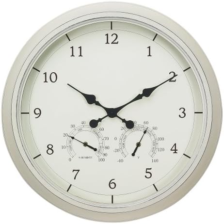 Amazon.com: Chaney Instruments 24 Inch Indoor/Outdoor White Clock ...