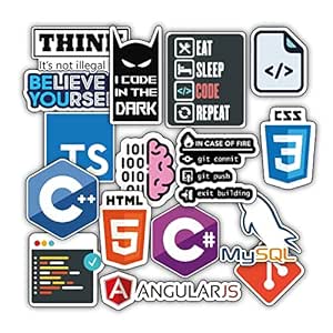 woopme 15Pcs Coding Programming Developer Theme Scrapbook Stickers for ...