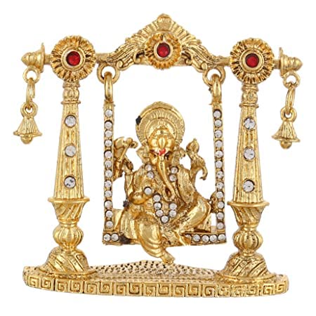 Buy Lord Ganesha on a Swing with Hanging Bells Brass Decorative | Lord ...