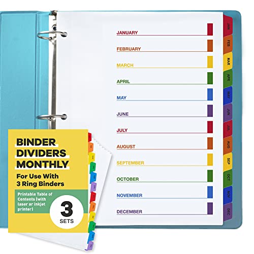Snapklik.com : Monthly Dividers For 3 Ring Binder - Monthly Dividers ...