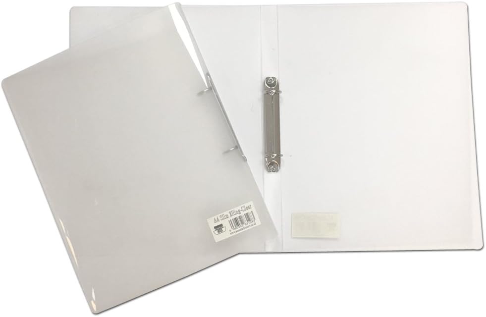 3 x Ark Clear A4 Slim (20mm Spine) 15mm 2 Ring Project Style Ring ...