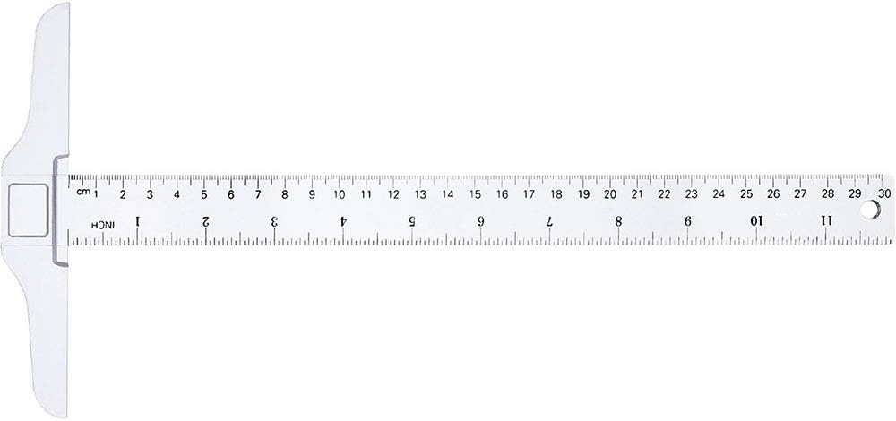2 PCS T Shape Ruler, Double Side Scale Ruler, Transparent Plastic T ...