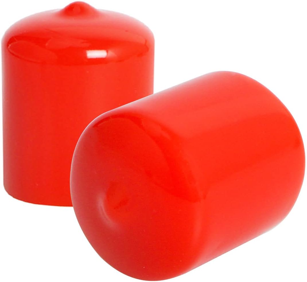 Ohamtes 5PCS ID26mm(1-1/32″) red PVC rubber end caps, vinyl flexible ...