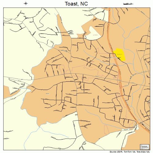 Amazon.com : Large Street & Road Map of Toast, North Carolina NC ...