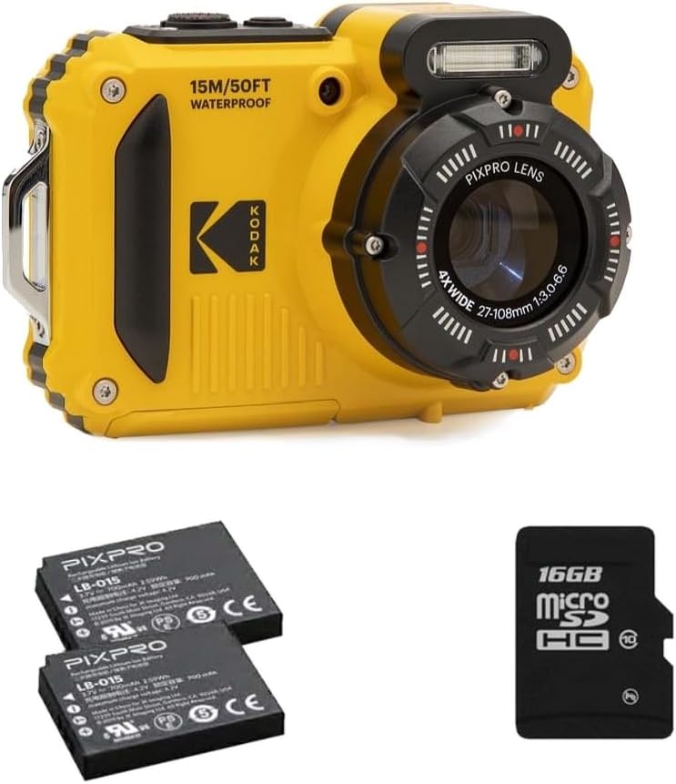 KODAK Pixpro Pack WPZ2 Camera + 2 Batteries + 1 SD Card - Compact 16 ...