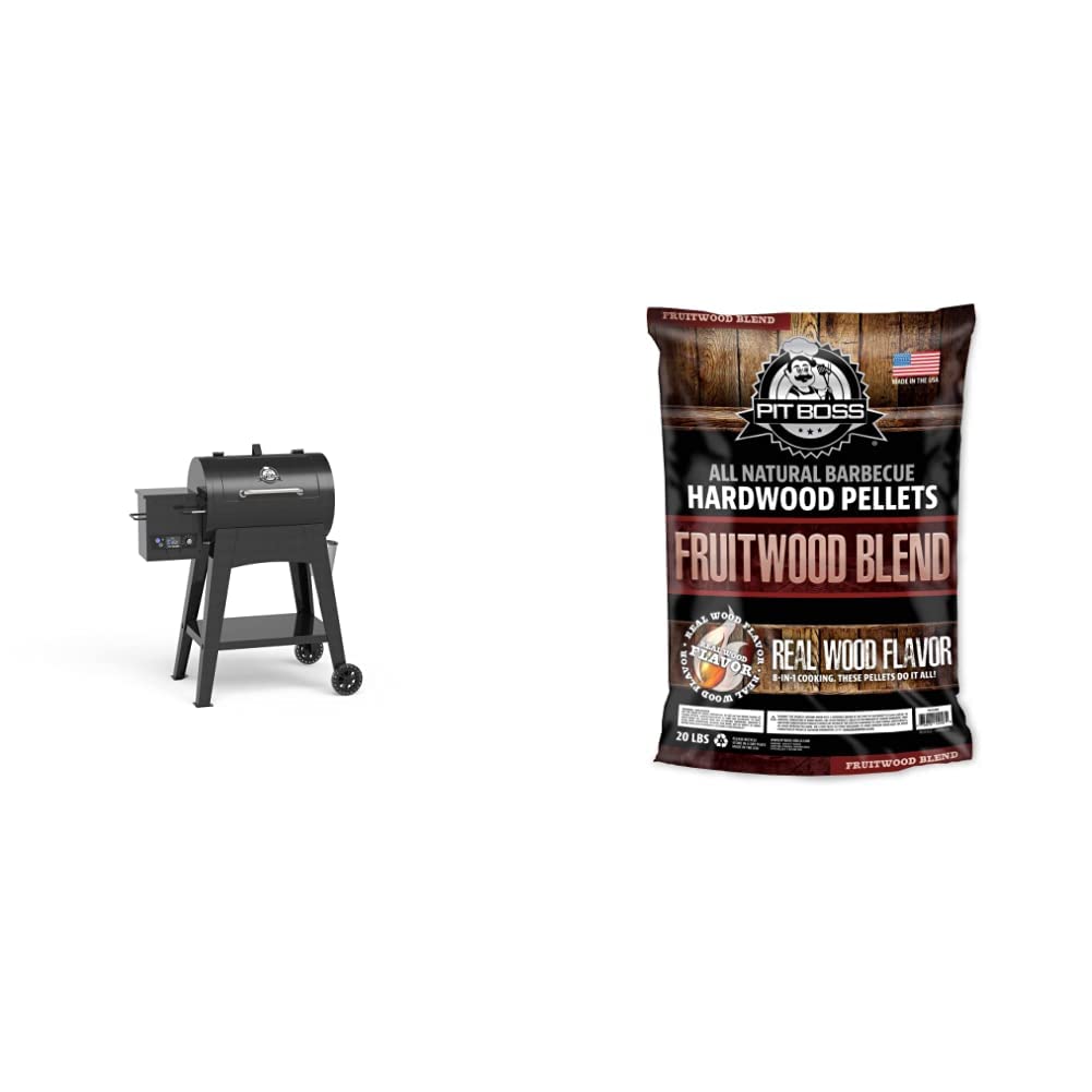 Amazon.com : PIT BOSS PB440FB1 Pellet Grill, 482 Square Inches, Black & Pit Boss 20 lb Fruitwood ...
