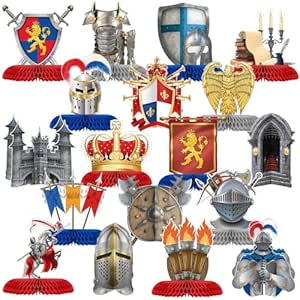 Jetec 18 Pcs Knight Decorations Medieval Party Supplies Medieval ...