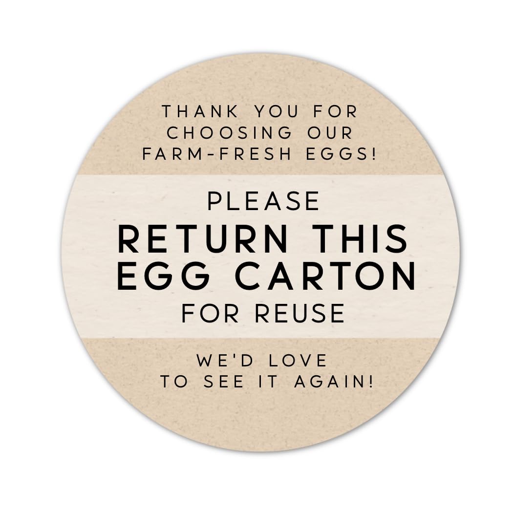 Amazon.com: “Please Return Egg Carton” Labels - 40 Chicken Egg Carton ...