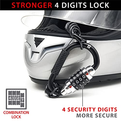 Snapklik.com : KR723B Motorcycle Helmet Lock, Combination Code Lock, T ...