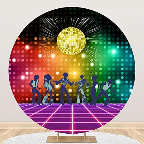 Amazon.com : Yeele 7x7ft Vintage 70s 80s 90s Discos Party Round ...