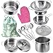 Amazon.com: Cookware Pots and Pans Play Set with Cooking Mini Stainless ...