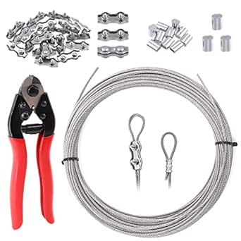 Keadic 31Pcs 1/8" 98Fts 304 Stainless Steel Cable with Cable Cutter ...