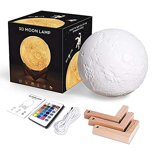 Buy GNOLY Rechargeable Moon Light 3D Printing 16 Color LED Moon Light ...