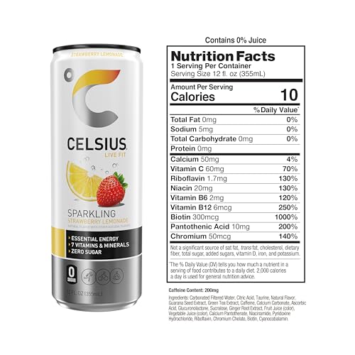 Snapklik.com : CELSIUS Sparkling Strawberry Lemonade, Functional ...