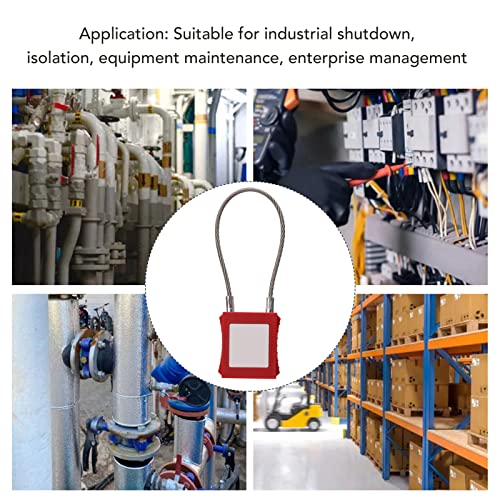 Lockout Tagout Safety Padlock, 85mm Shackle Steel Cable Locks with 2 ...