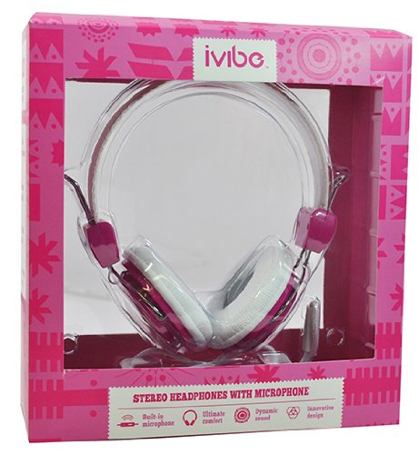 iVibe IV-200-PNK On-Ear Stereo Headphones with Built-In Microphone for ...