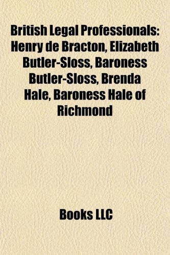 Buy British Legal Professionals: Henry de Bracton, Elizabeth Butler ...