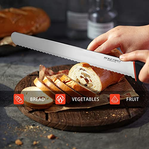 Snapklik.com : 12 Inch Serrated Bread Knife Wide Wavy Edge Knife ...