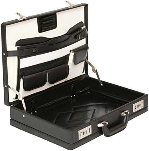 Tassia Professional Leather Expandable Executive Attache Case Briefcase - Business Briefcase ...