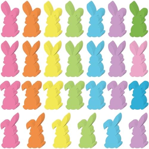 Amazon.com: Geyee 108 Pcs Easter Bunny Cutouts Paper Bulletin Board ...