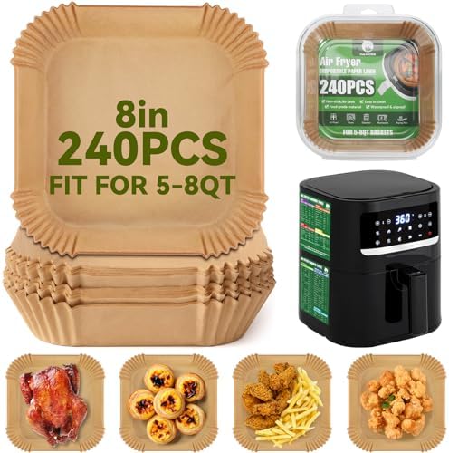 Amazon.com: 240 pcs Air Fryer Liners, Disposable Airfryer Paper Liners ...