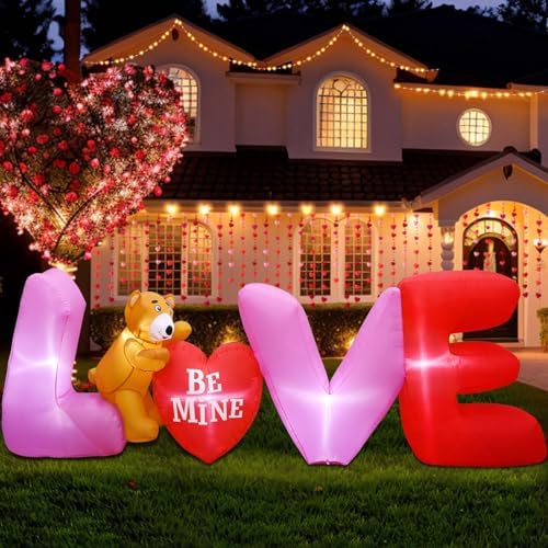 Amazon.com: TURNMEON 8 Foot Long Valentines Day Inflatable Love Letters ...