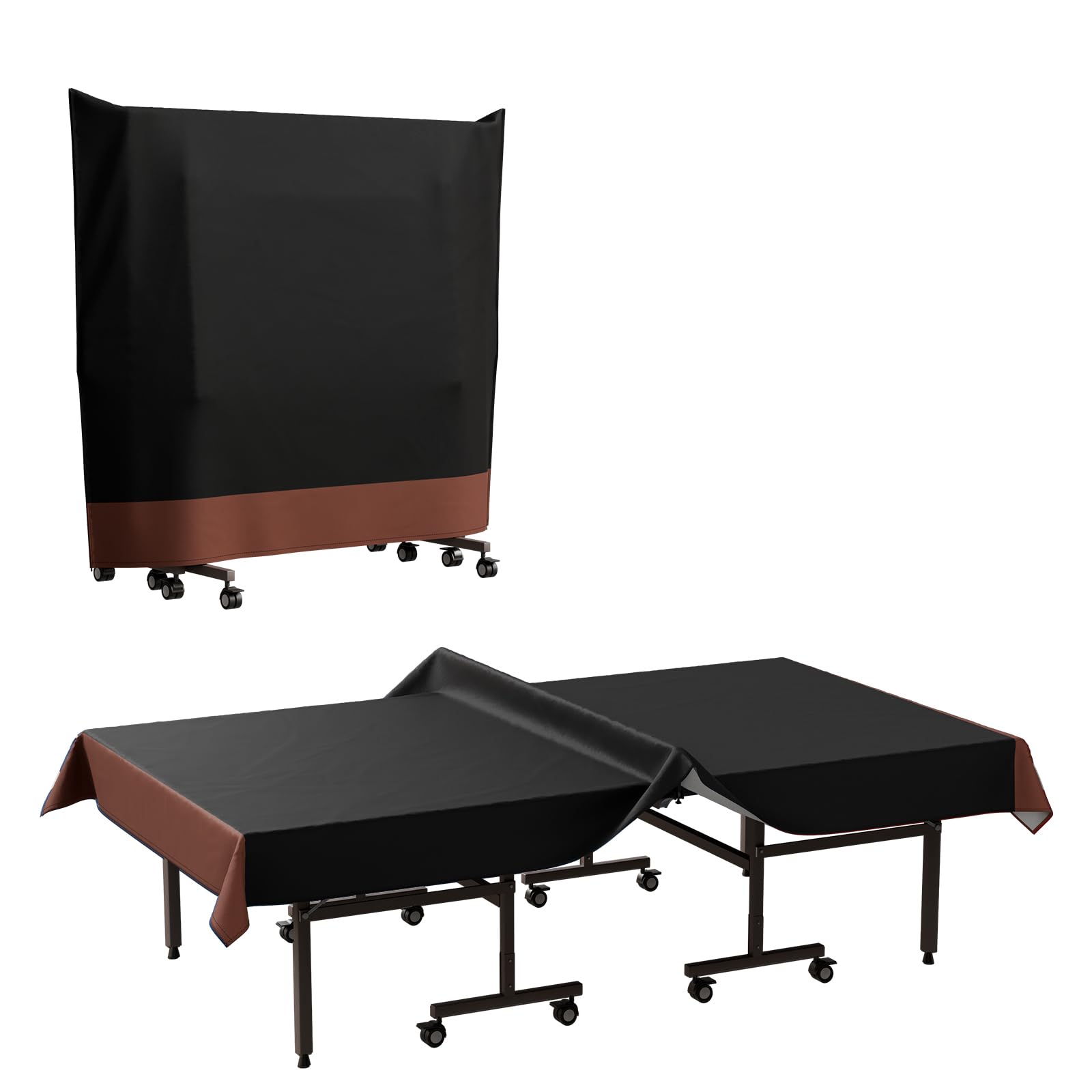 Amazon.com : YRDKB Ping Pong Table Cover - 9x4.5FT Black and Brown ...
