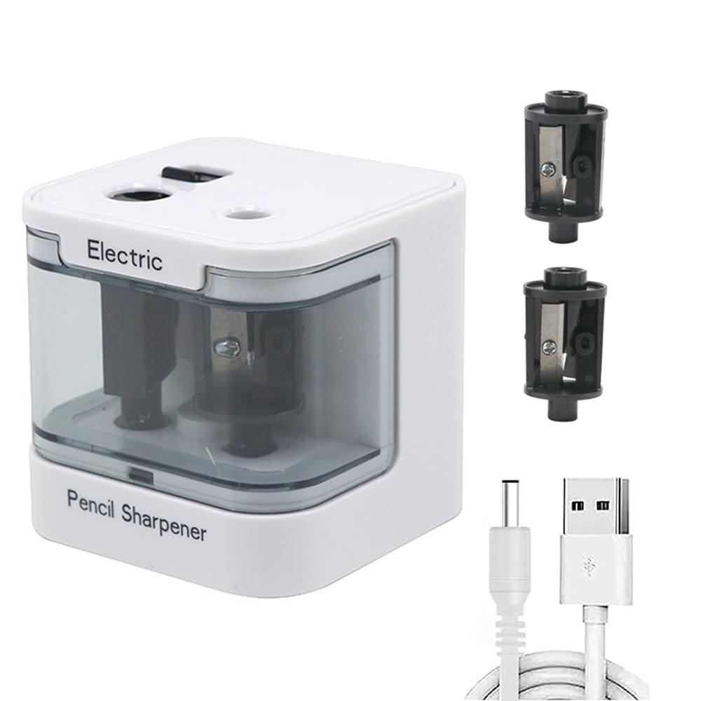 Amazon.com : Bepoper Double Hole Electric Pencil Sharpener, USB and ...
