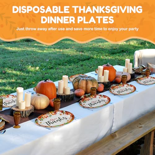 50 Count Thanksgiving Oval Plates, 10" X 12.5" Heavy Duty Paper Plates ...