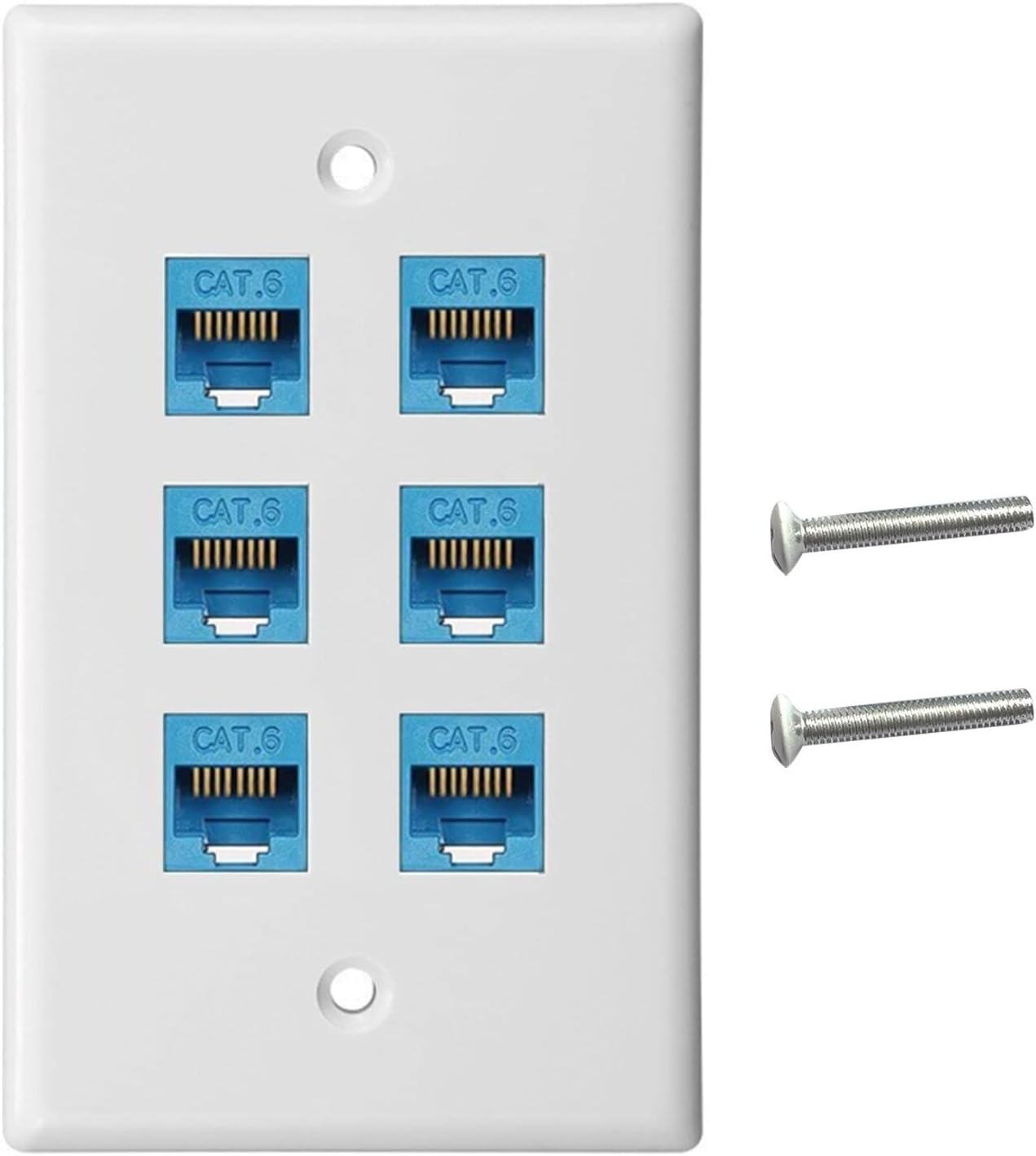 Amazon.com: trueCABLE 6 Port Single Gang Keystone Wall Plate, UL Listed ...