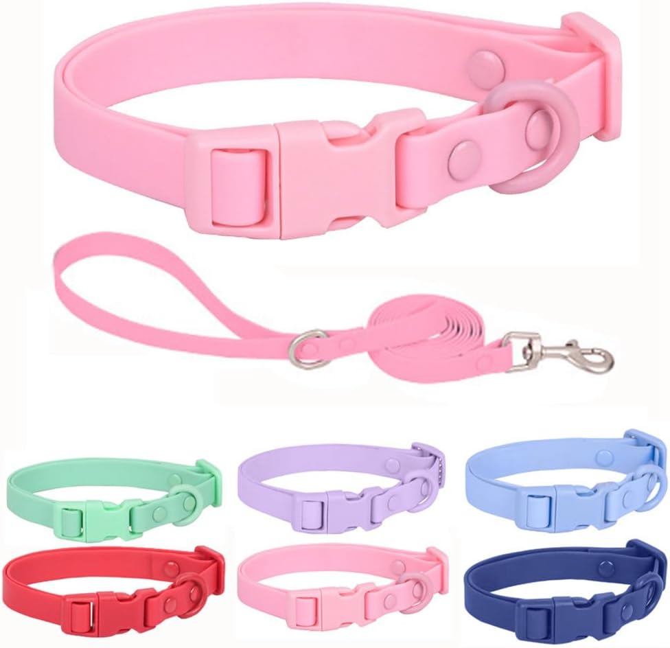 Amazon.com : Waterproof Dog Collar and Leash Set, Biothane Silicone ...