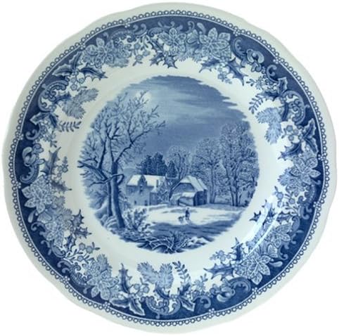 Amazon.com | Spode Winter's Eve Blue 8-Inch Salad Plate: Salad Plates