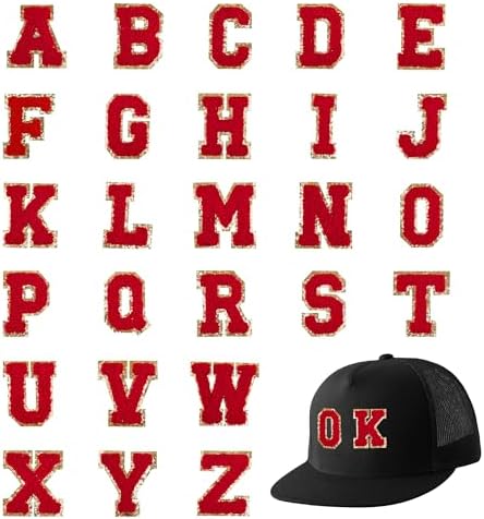 Amazon.com: Red Gothic Iron on Old English Letter Patches A-Z 2 ...