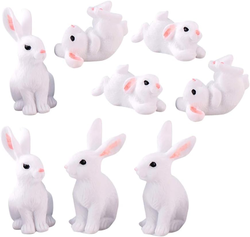Amazon.com: Yeooyoor QTFHR 7 pcs Cute Rabbit Animal Figurine Crafts DIY ...