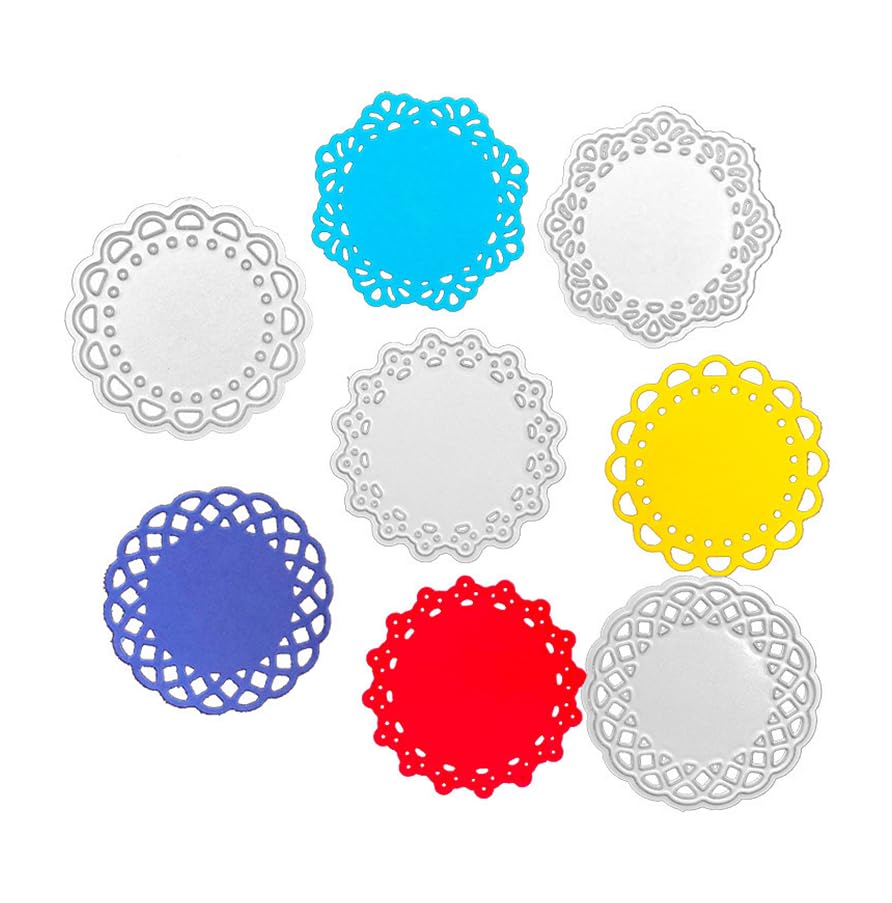 Amazon.com : Lace Doily Circle Metal Cutting Dies,4Pcs Mini Lace Flower ...