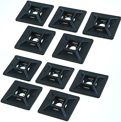 Cable Tie Base - 100 pcs Black Plastic Ties Bases for Secure Cord ...