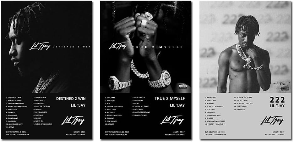 Amazon.com: BBDVKQ Lil Tjay Album Cover Limited Edition Posters (Set of ...