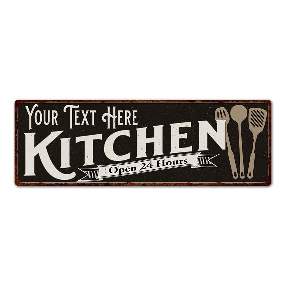 Amazon.com: Personalized Kitchen Sign Home Decor Custom Name Rustic ...