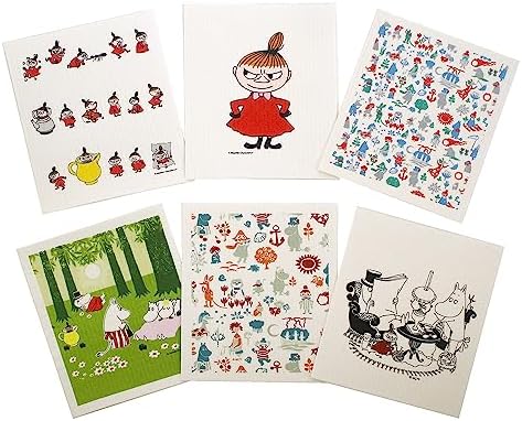 Amazon｜イーオクト(E.oct) 森活 スポンジワイプ ムーミンシリーズ 6枚セット（Sサイズ6枚）｜ふきん オンライン通販