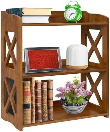 Amazon.com: AGGICE Side Table, 3 Tier 2 Shelf Small Bookshelf Bookcase ...