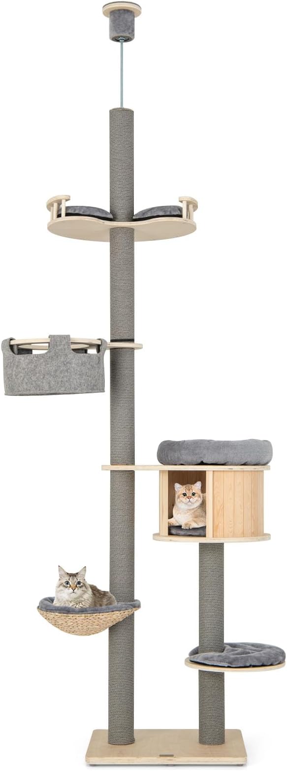 Amazon.com : PETSITE Floor to Ceiling Cat Tree, 100-110 inch Height ...