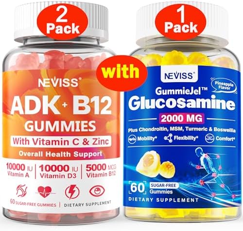 Amazon.com: NEVISS 2Pack Vitamin ADK with B12 Gummies + 1Pack ...