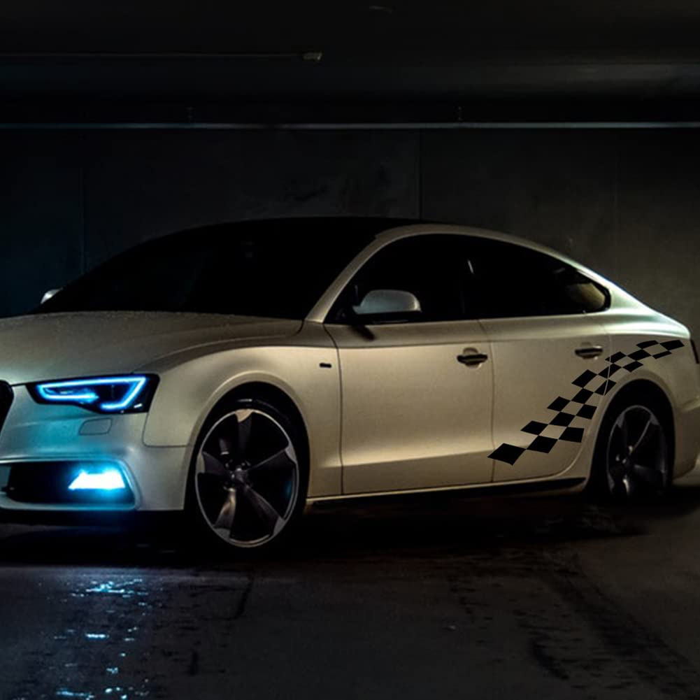 Snapklik.com : 2 Pieces Checkerboard Graphic Stickers, Car Stickers ...