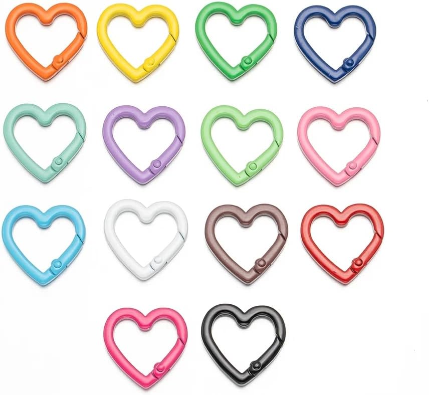 Amazon.com: 20mm Heart-Shaped Spring Keychain Clips-Zinc Alloy ...