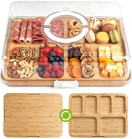 Amazon.com: Large Bamboo Cake Tray with High Snap-On Lid – Natural ...