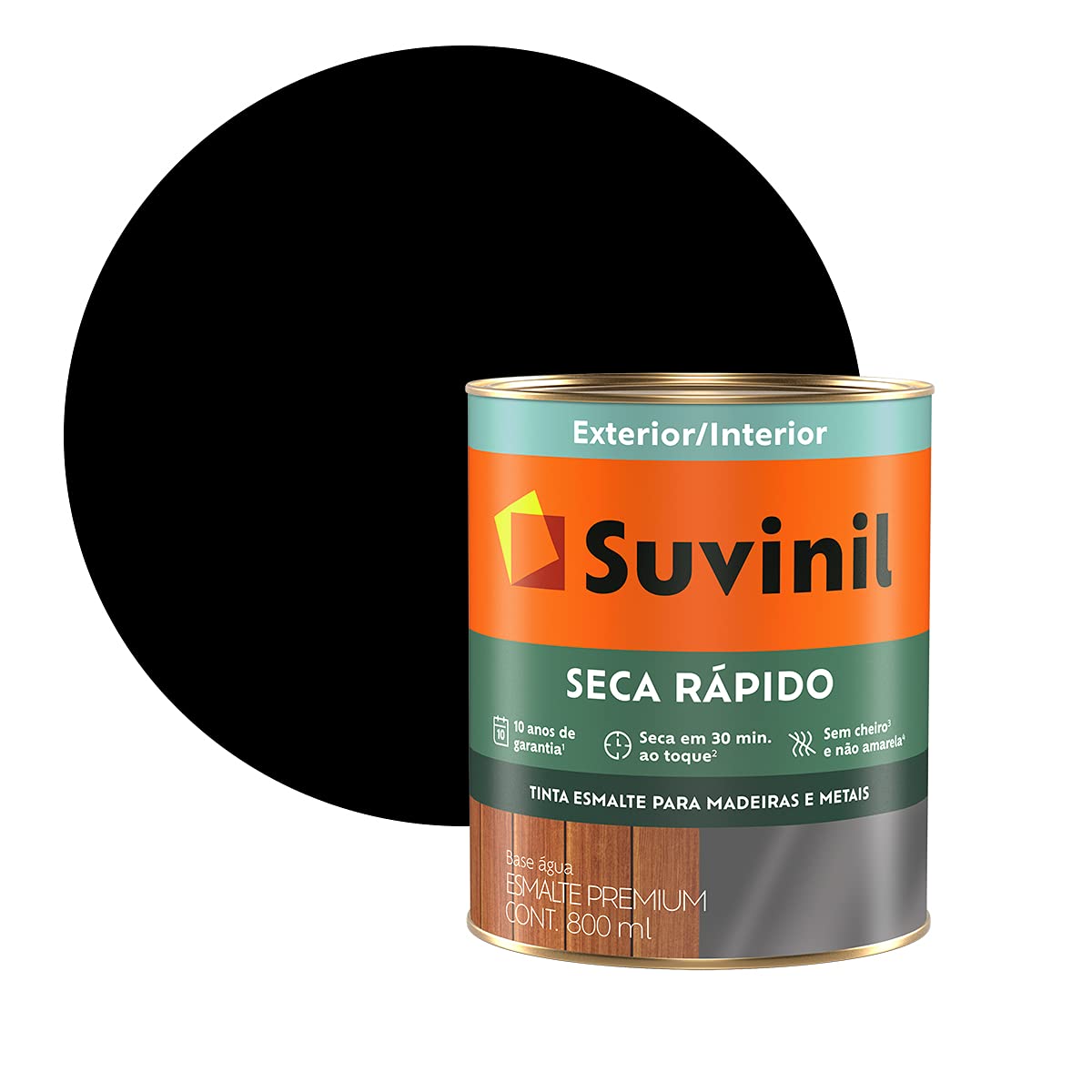Tinta Suvinil para madeiras e metais esmalte brilhante seca rapido 0,9L ...