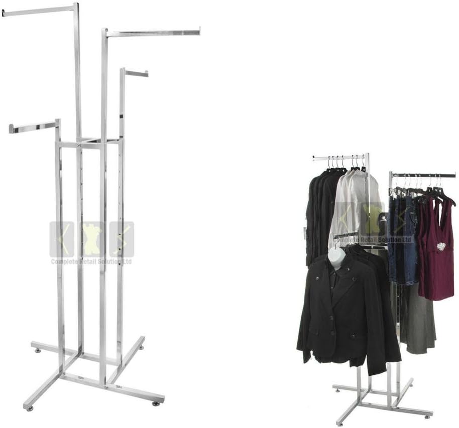 NEW 4 WAY STRAIGHT ARM CLOTHES RAIL HEAVY DUTY SHOP DISPLAY GARMENT ...