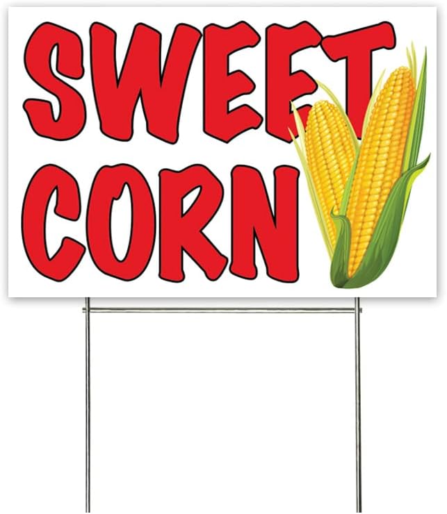 Amazon.com: 4 Less Co 18x12 Inch SWEET CORN Yard Sign with Stake wb1s ...