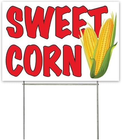 Amazon.com: 4 Less Co 18x12 Inch SWEET CORN Yard Sign with Stake wb1s ...