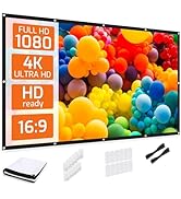 Amazon.com: Projector Screen and Stand, HYZ 100 inch Large Indoor ...